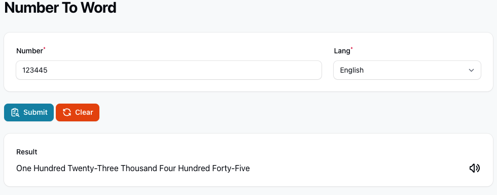 Number To Word - TinyDevKit